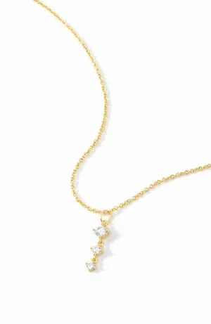 MINT & LILY Three Stone Drop Pendant Necklace