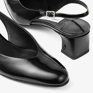 JIMMY CHOO Eyla Sling Back 45 Polished Calf Leather Slingbacks