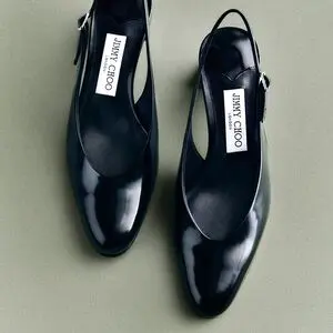 JIMMY CHOO Eyla Sling Back 45 Polished Calf Leather Slingbacks