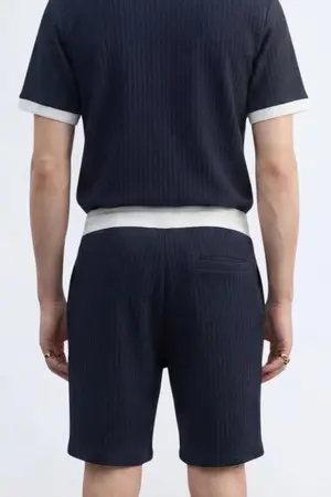 TWISTED TAILOR Henry Textured Knit Shorts With Drawstring Waist