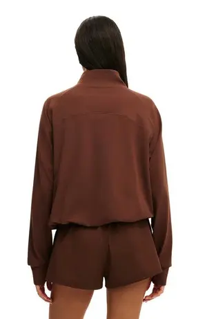 Cotton:on Active Oversized Track Jacket With Contrast Piping - Chestnut