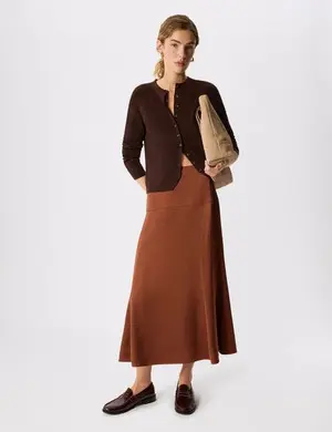 Whistles Panel Waist Satin Midi Skirt