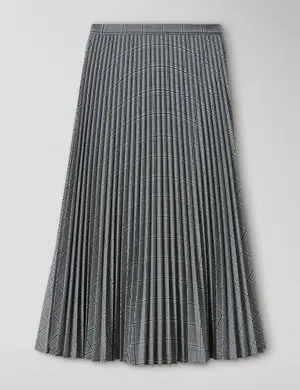 Whistles Check Pleated Midi Skirt