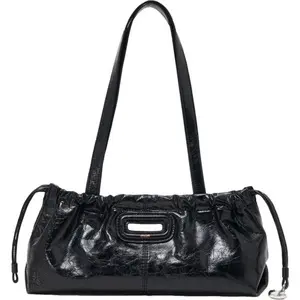 Maje Crackled Leather Milpli Gazette - Black