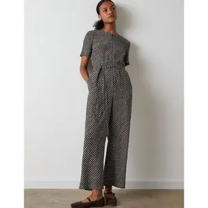 Whistles Short Sleeve Wide Leg Jumpsuit