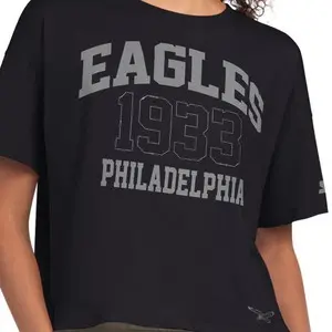 STARTER Philadelphia Eagles Rhinestone Boxy Cropped T-shirt