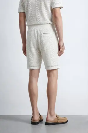 TWISTED TAILOR Oscar Tipped Crochet Cotton Shorts
