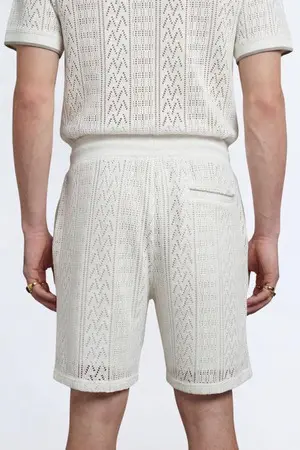 TWISTED TAILOR Oscar Tipped Crochet Cotton Shorts