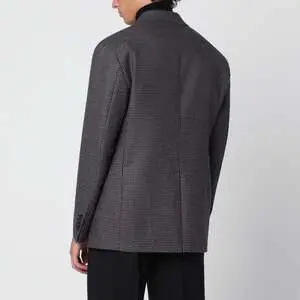 Tagliatore Single-breasted Jacket In Houndstooth Wool - Black
