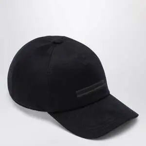 Zegna Dark Baseball Cap In Wool