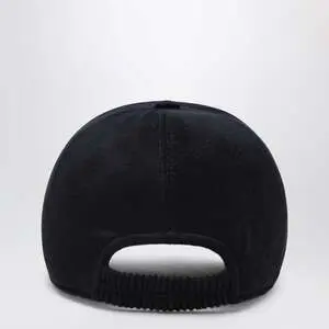 Zegna Dark Baseball Cap In Wool