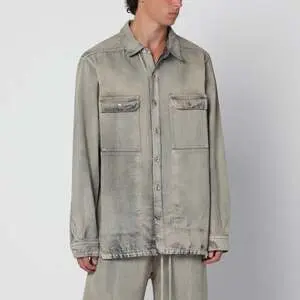 Rick Owens Wide-leg Trousers In Mineral Washed Denim