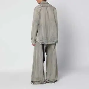 Rick Owens Wide-leg Trousers In Mineral Washed Denim