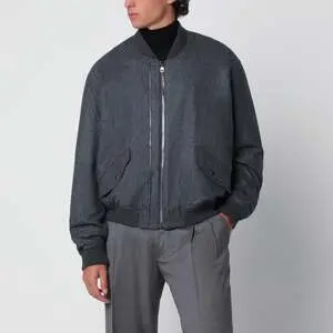 Dolce & Gabbana Mélange Zip-up Bomber Jacket In Wool