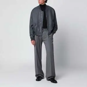 Dolce & Gabbana Mélange Zip-up Bomber Jacket In Wool