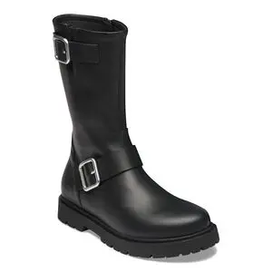 BIRKENSTOCK Highwood Mid Buckle Natural Leather Boots - Black