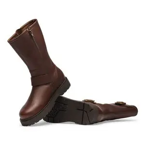 BIRKENSTOCK Highwood Mid Buckle Natural Leather Boots - Carafe