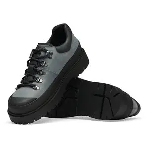BIRKENSTOCK Prescott Low Oiled Leather Lace-up Boots - Basalt Gray