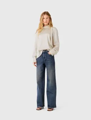 Maje High-neck Satin Top - Ecru