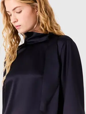 Maje High-neck Satin Top