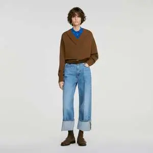 Sandro 2-in-1 Wool And Cashmere Jumper - Camel