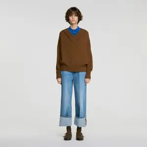 Sandro 2-in-1 Wool And Cashmere Sweater With Polo Collar