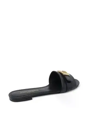 Dolce & Gabbana Logo-plaque Leather Sandals