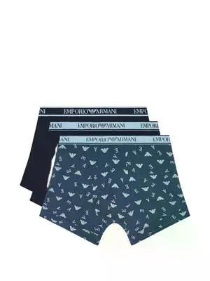 Emporio Armani Logo-waistband Three-pack Boxer Briefs - Blue