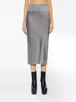 Rick Owens Elasticated-waistband Satin-finish Midi Skirt