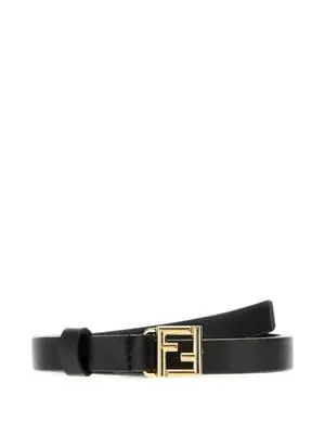 Fendi Ff Buckle Leather Belt - Black