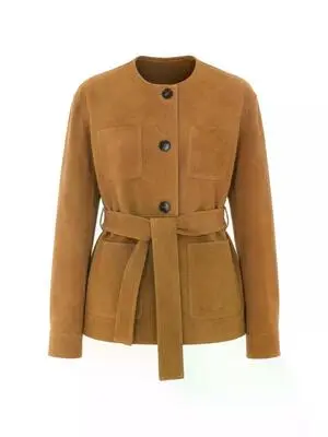 Max Mara Belted Suede Jacket - Brown
