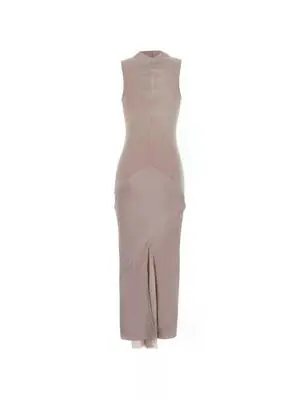 Rick Owens Tower Sliced Panelled Sleeveless Fitted Midi Dress - Pink