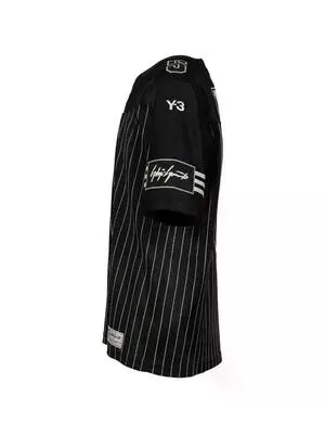 Y3 Pinstripe-print Mesh T-shirt