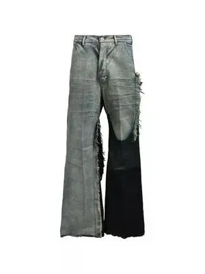 Rick Owens Joris Patchwork Frayed Wide-leg Trousers