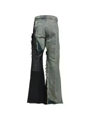 Rick Owens Joris Patchwork Frayed Wide-leg Trousers