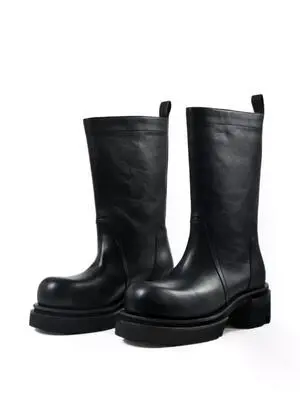 Rick Owens Bogun Leather Biker Boots