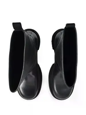Rick Owens Bogun Leather Biker Boots