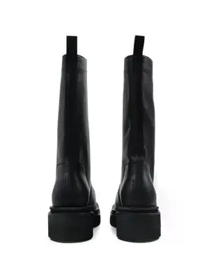 Rick Owens Bogun Leather Biker Boots