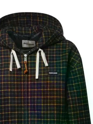 Miu Miu Check-pattern Hooded Jacket