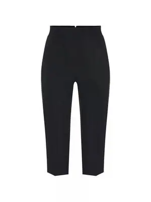 Elisabetta Franchi Trousers In Lightweight Crêpe And Satin Fabrics - Black
