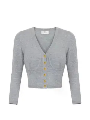 Elisabetta Franchi Knit Bustier-style Cardigan - Grey
