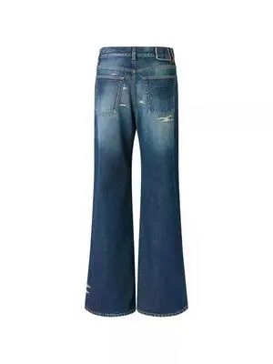 Pinko Distressed Wide-leg Jeans