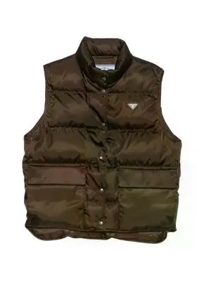 Prada Re-nylon Quilted Gilet - Brown