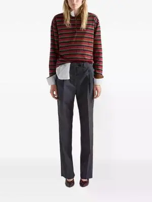 Prada Striped Cashmere Polo Sweater