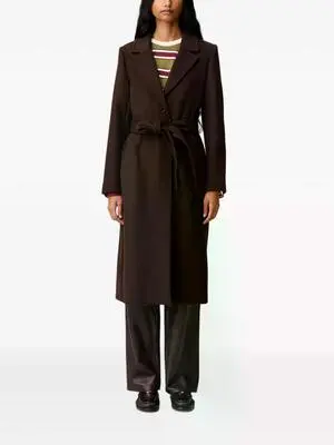Claudie Pierlot Long Belted Wool Coat
