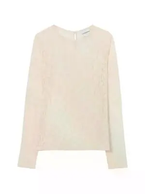 Claudie Pierlot Floral-lace Long-sleeve Top - Neutrals