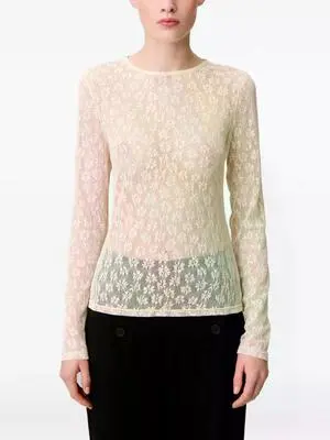Claudie Pierlot Floral-lace Long-sleeve Top