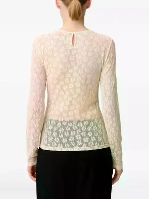 Claudie Pierlot Floral-lace Long-sleeve Top