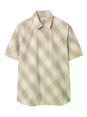 Burberry Checked Shirt - Neutrals