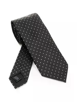 Dolce & Gabbana Polka-dot Silk Neck Tie - Black
